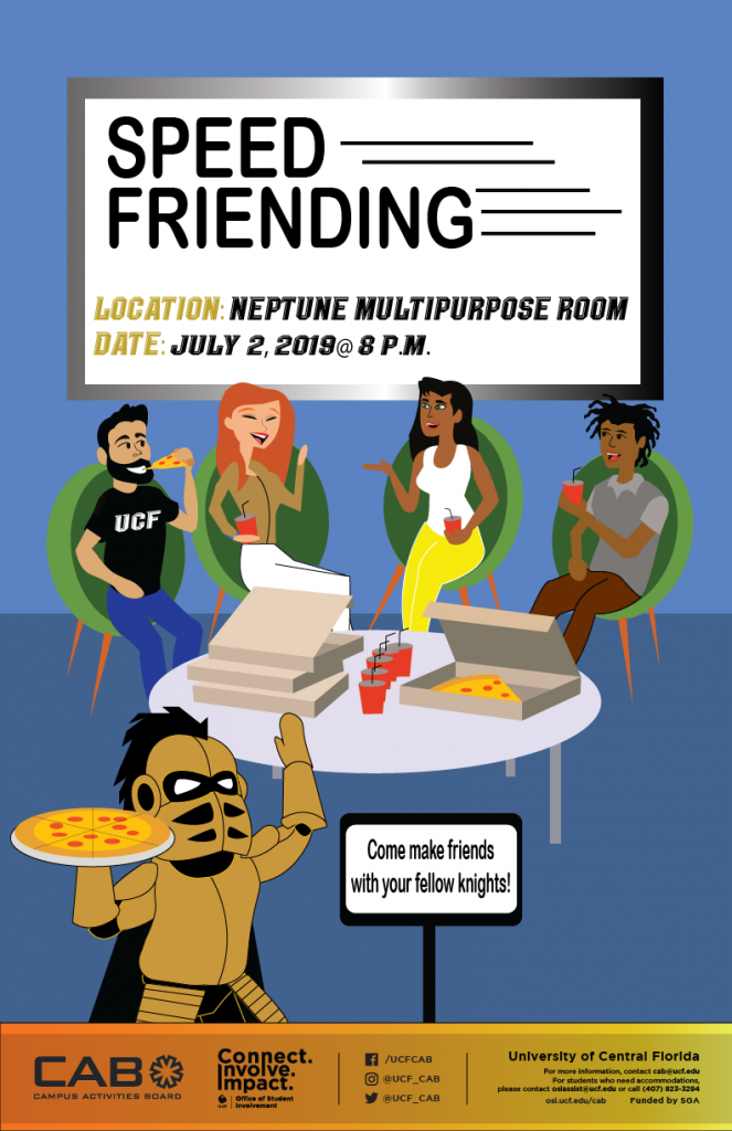 Speed Friending Poster • Office of Student Involvement • UCF
